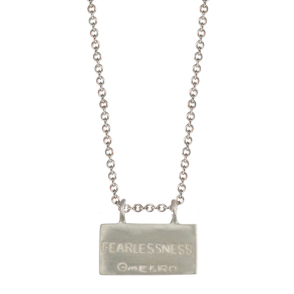 Sterling Silver 'Fearlessness' Slate Pendant - Me&Ro
